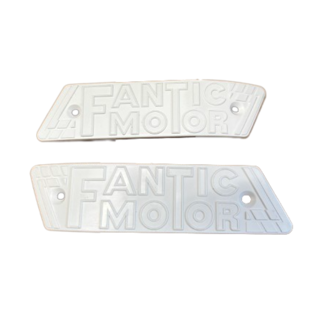 Fantic Plastic Tank Badge Pair - White – AG Bikes